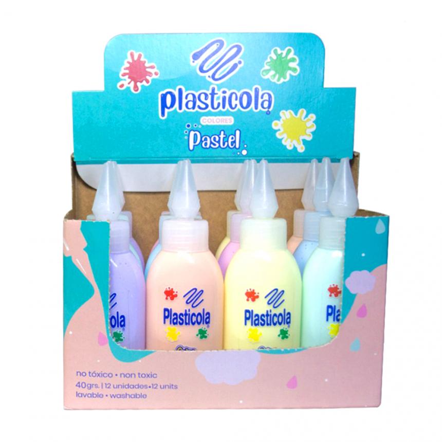 ADHESIVO VINILICO COLOR PASTEL AMARILLO PLASTICOLA 40GR C/U ...