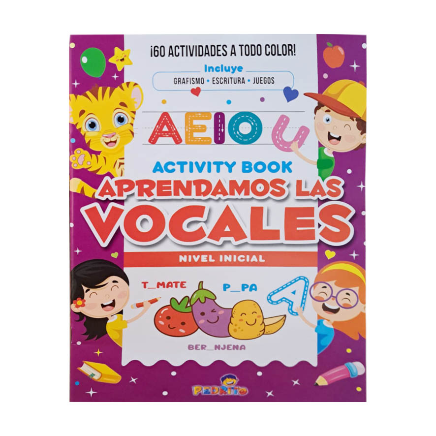 LIBRO DE APRENDIZAJE DESCUBRIENDO LAS VOCALES (32 PAG) 23X35CM ...