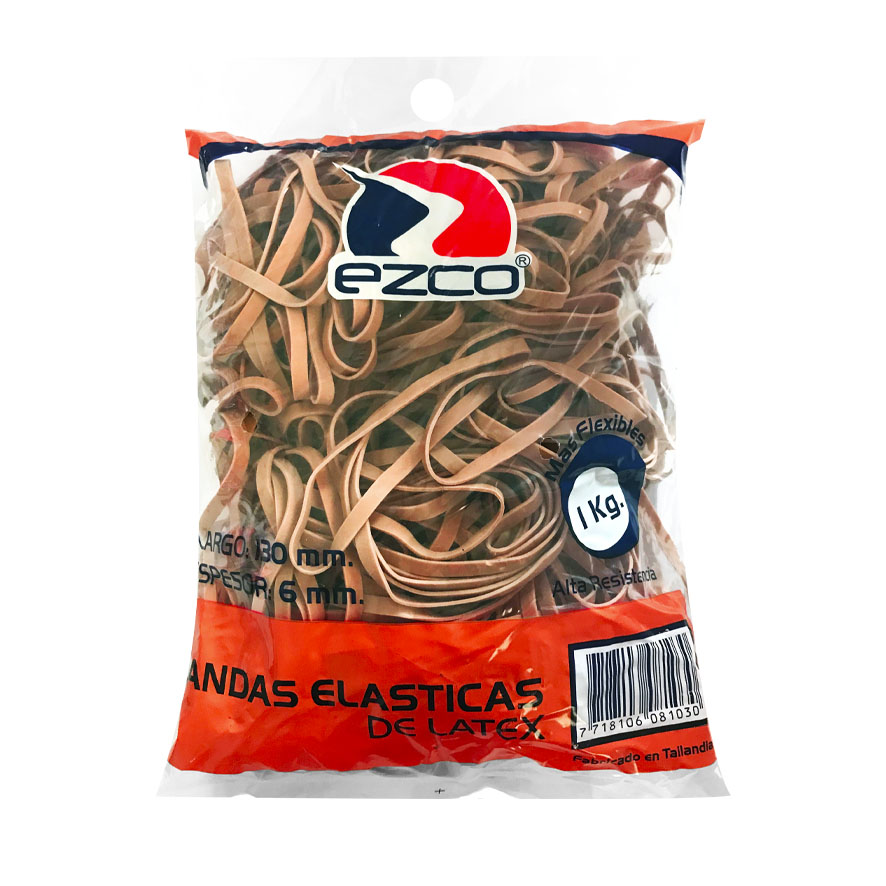 BANDITA ELASTICA EZCO GRUESA 130MM X 6MM X1KG – Distribuidora La Colo
