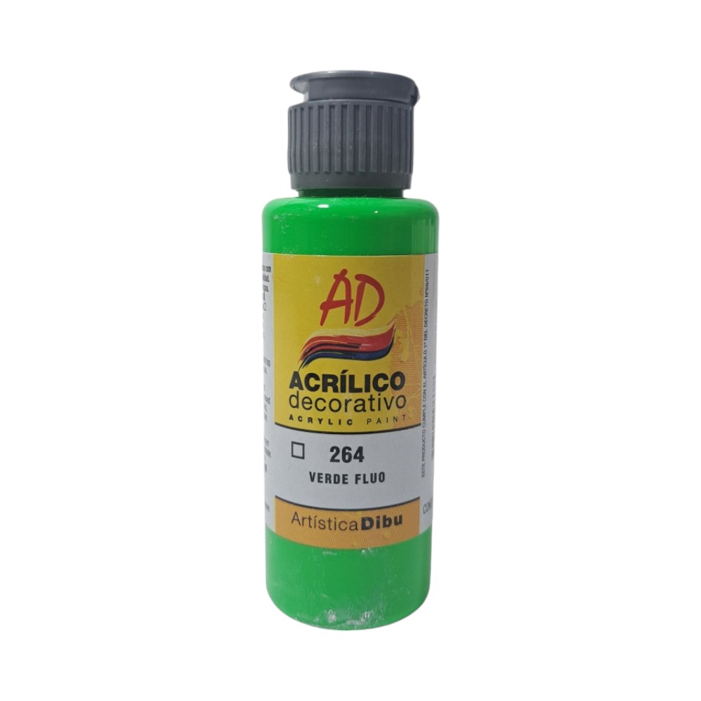 PINTURA ACRILICA AD 60CC VERDE FLUO C/U – Distribuidora La Colo