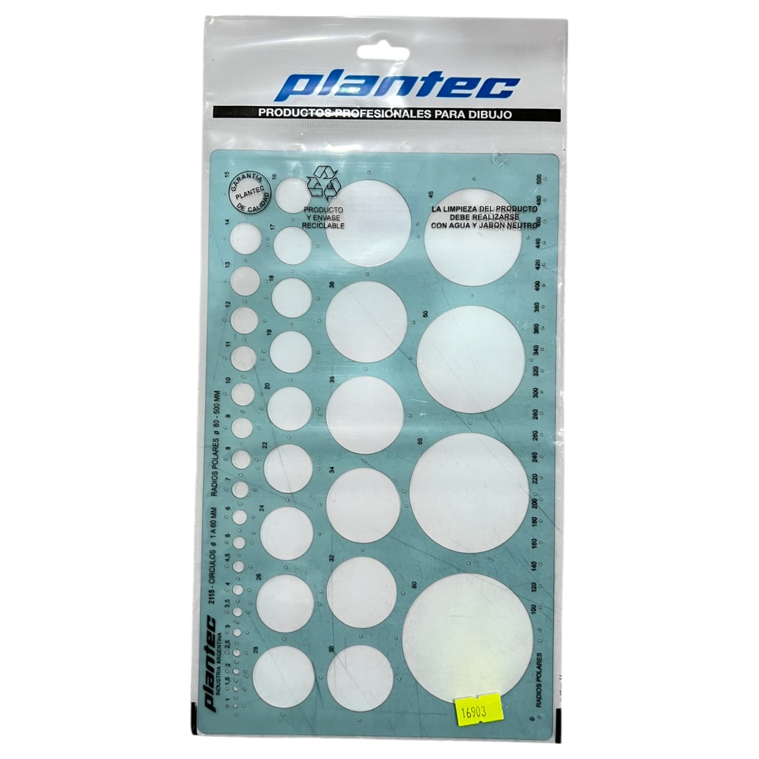PLANTILLA PVC C/CIRCULOS DE 1 A 60MM C/U /12115 – Distribuidora La Colo