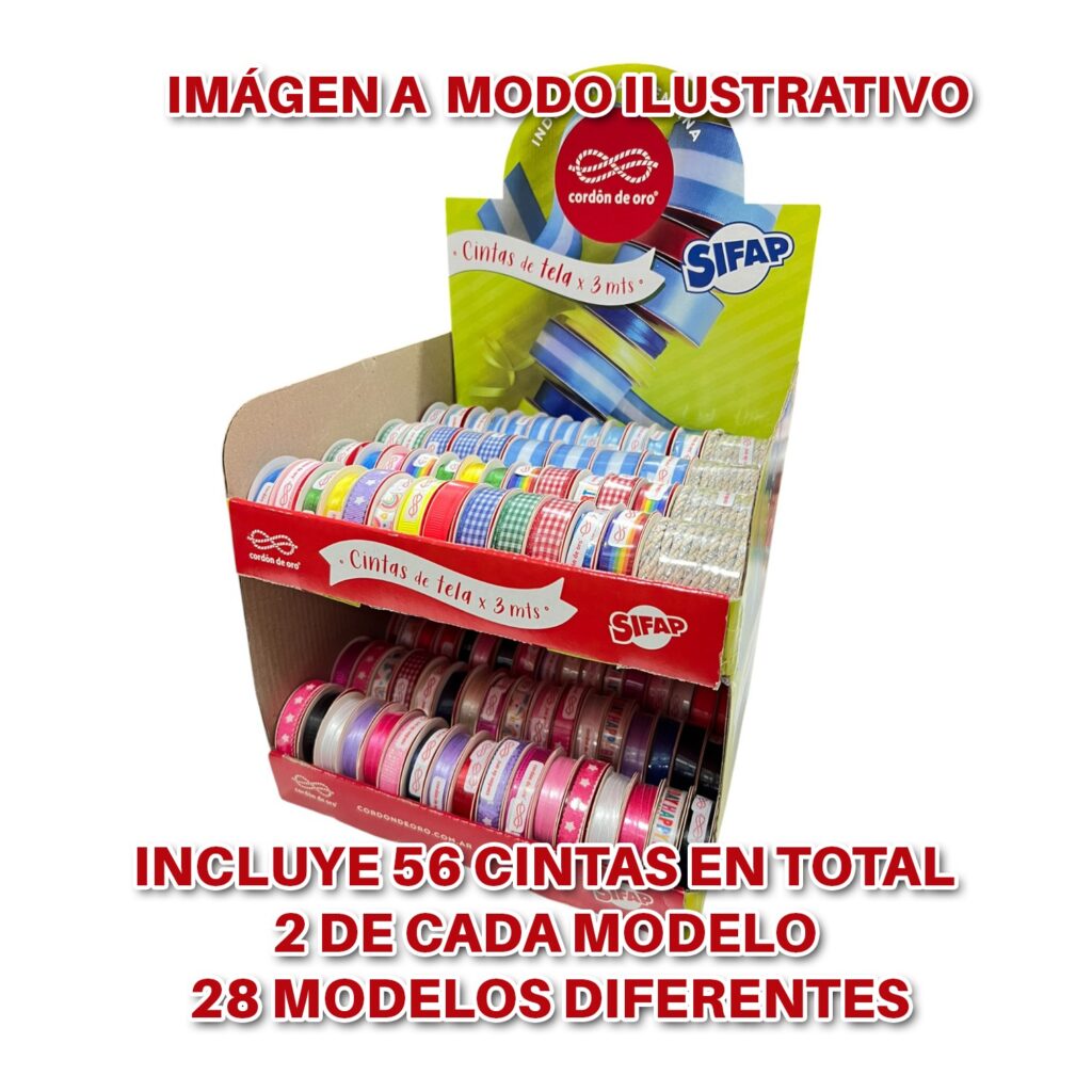 EXHIBIDOR DE CINTAS SIFAP C/56 CINTAS (28 modelos, 2 de cada uno) C/U ...