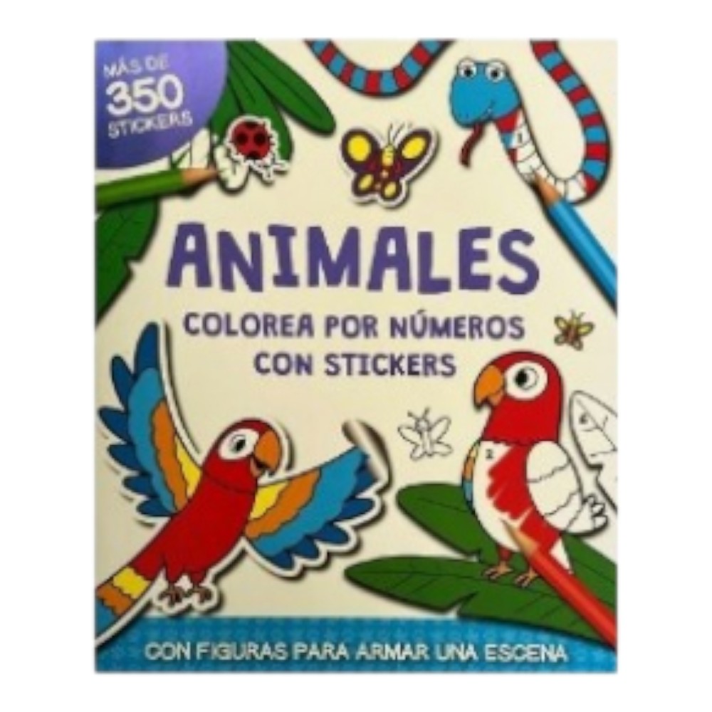 LIBRO COLOREA POR NUMEROS ANIMALES 21X26CM 16PAG RUY C/U ...